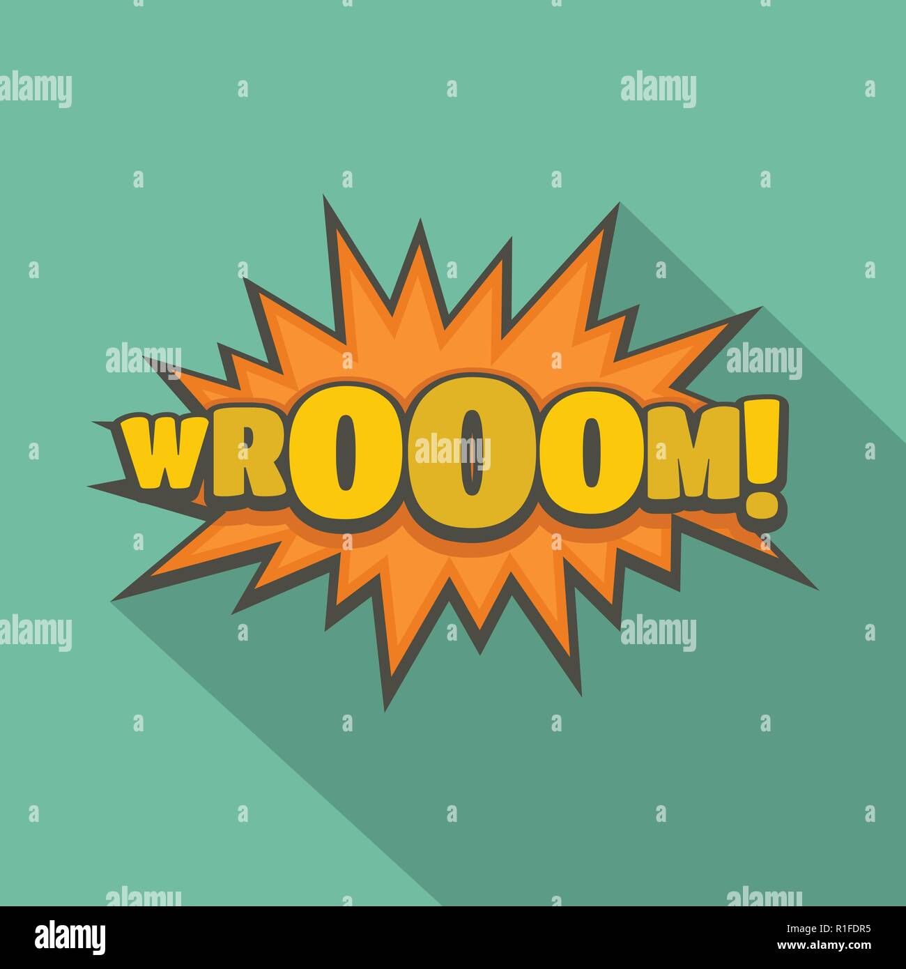 Comic boom sticker icon. Flat illustration of comic boom sticker vector ...