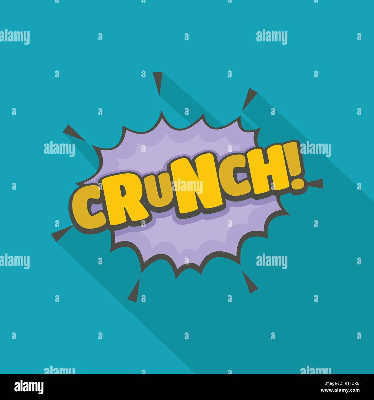Comic boom crunch icon. Flat illustration of comic boom crunch vector ...