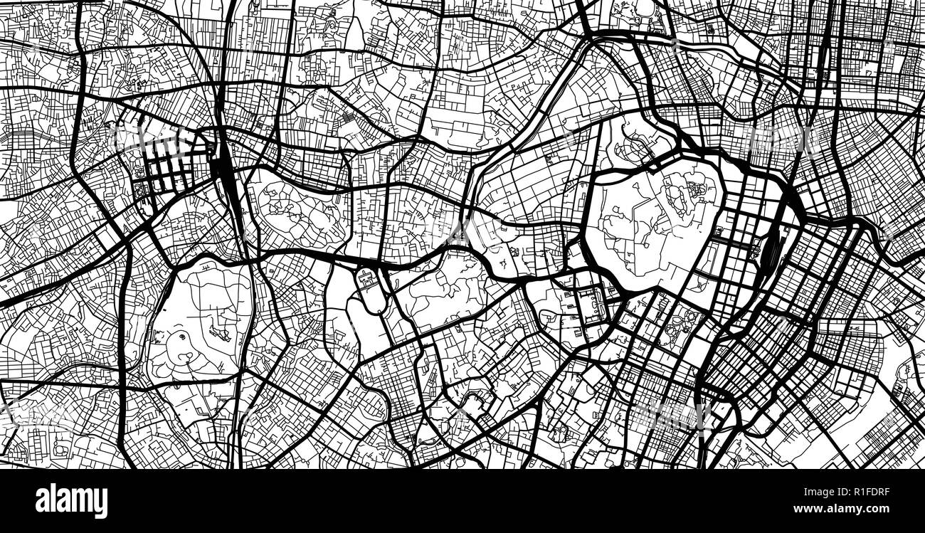 Urban vector city map of Tokyo centre, Japan Stock Vector Image & Art ...