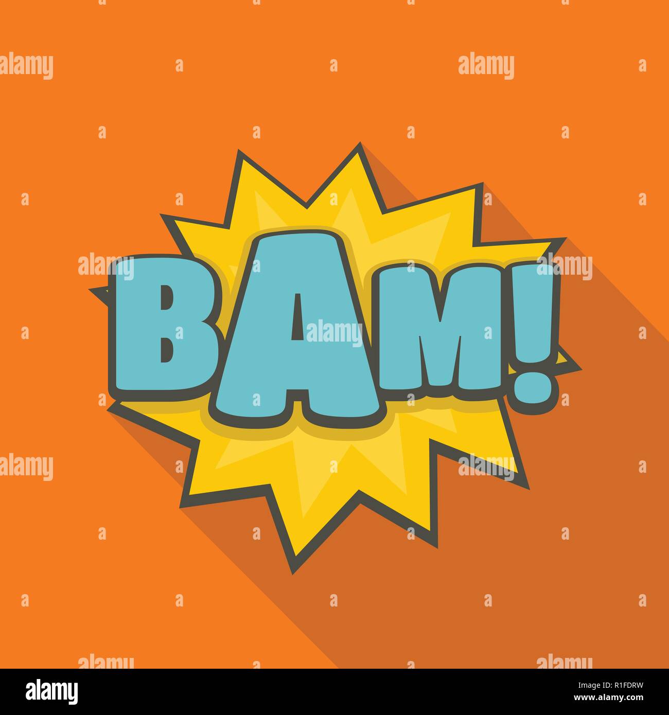 Comic boom bam icon. Flat illustration of comic boom bam vector icon ...