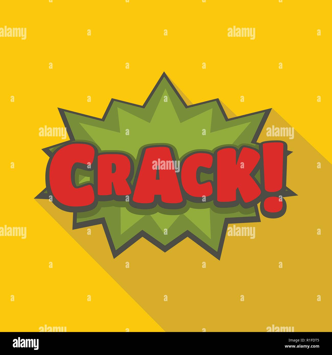 Comic boom crack icon. Flat illustration of comic boom crack vector ...