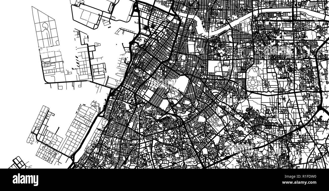 Urban vector city map of Sakai, Japan Stock Vector Image & Art - Alamy