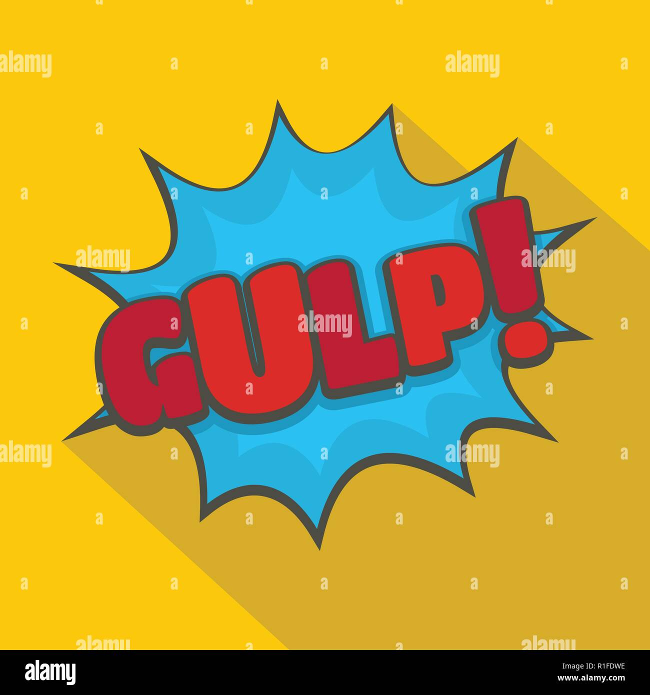 Comic boom gulp icon. Flat illustration of comic boom gulp vector icon ...