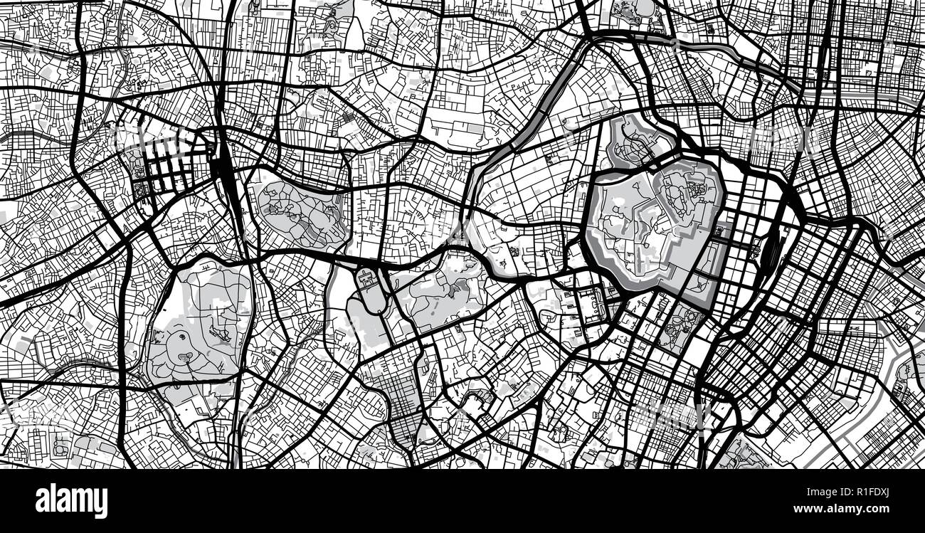 Urban vector city map of Tokyo centre, Japan Stock Vector Image & Art ...