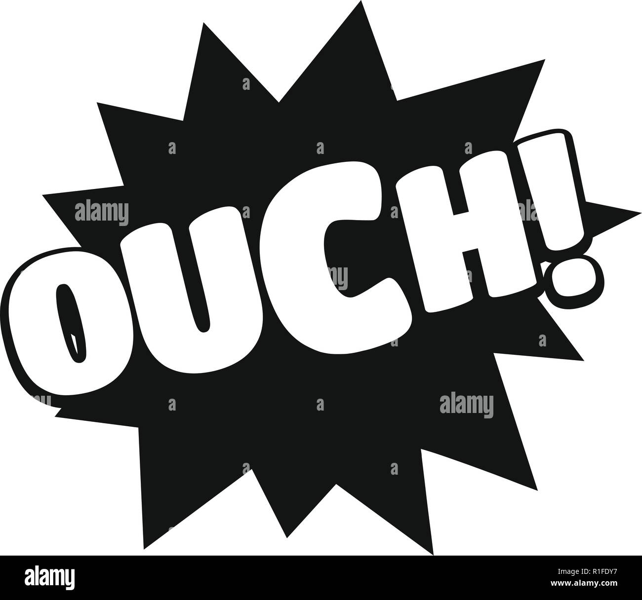 Comic boom ouch icon. Simple illustration of comic boom ouch vector ...