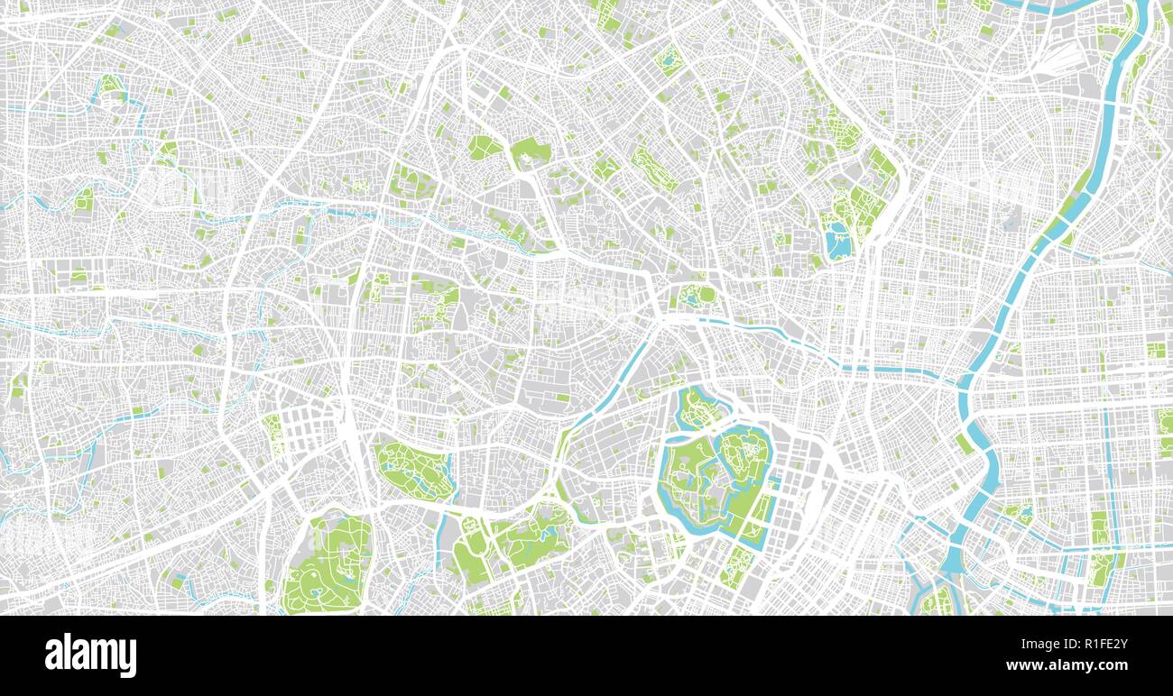 Vector map tokyo street hi-res stock photography and images - Alamy
