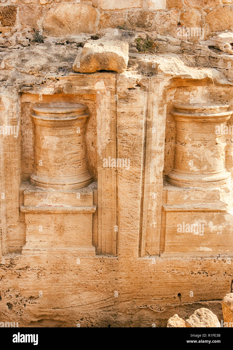 Ancient columns carved in sandstone Stock Photo - Alamy