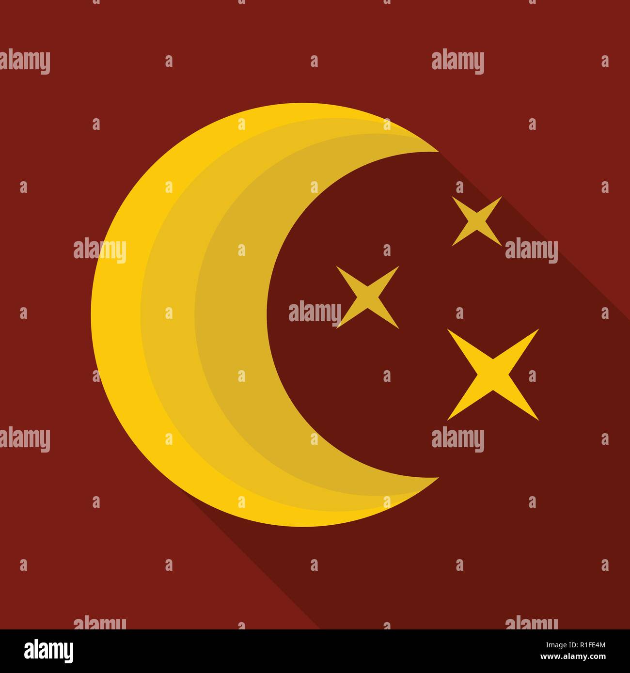 Moon night icon. Flat illustration of moon night vector icon for web ...