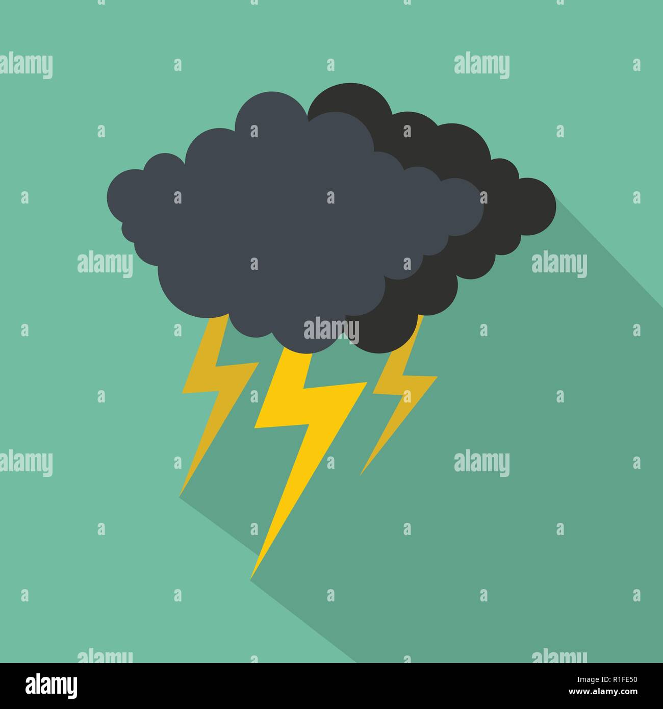Cloud thunder flash icon. Flat illustration of cloud thunder flash ...