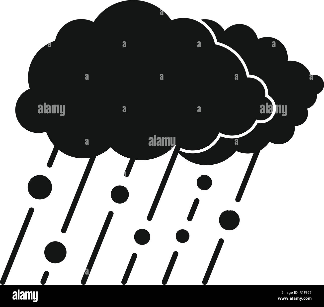 Cloud rain snow icon. Simple illustration of cloud rain snow vector ...