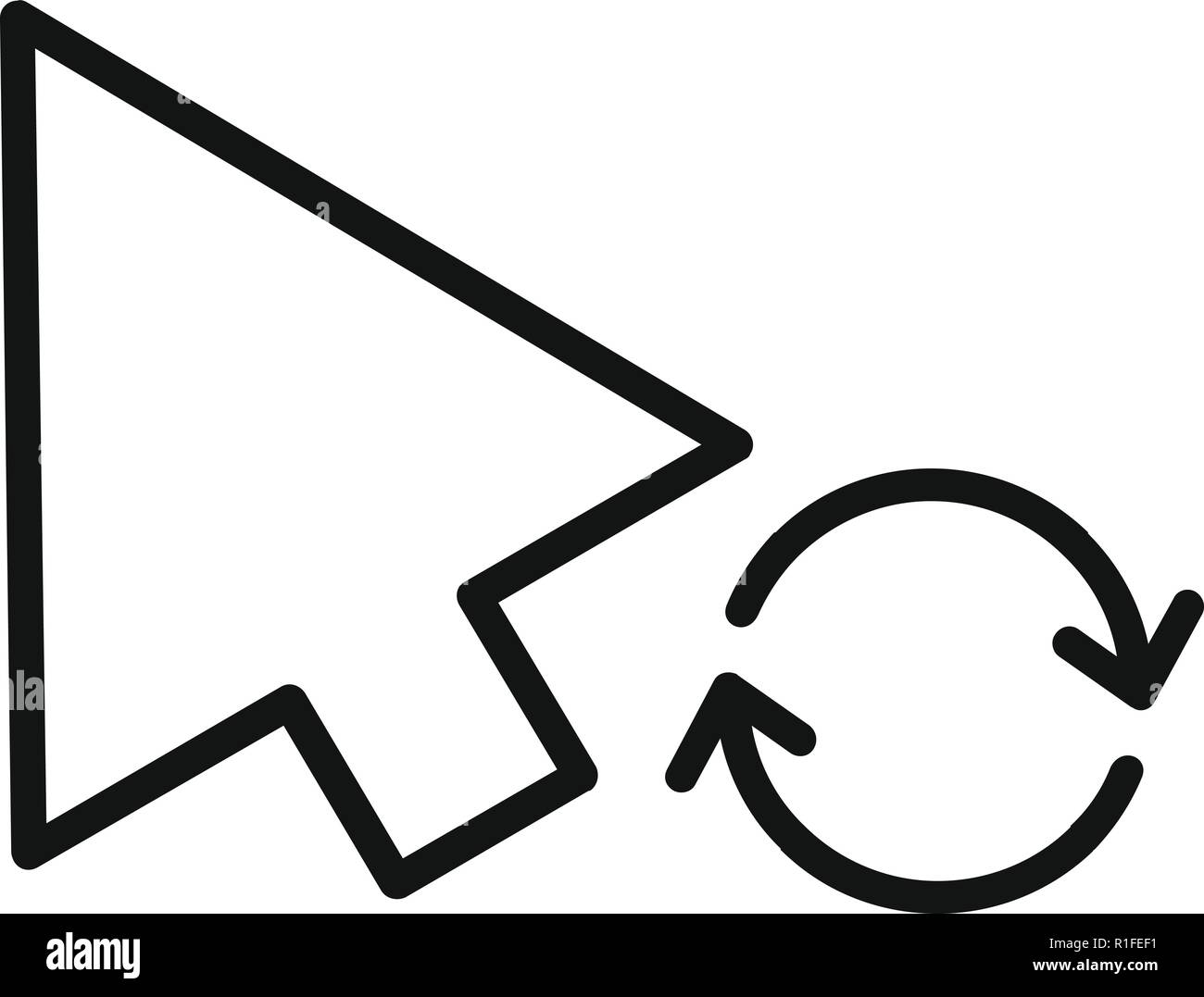 Arrow cursor loading icon. Simple illustration of arrow cursor loading ...