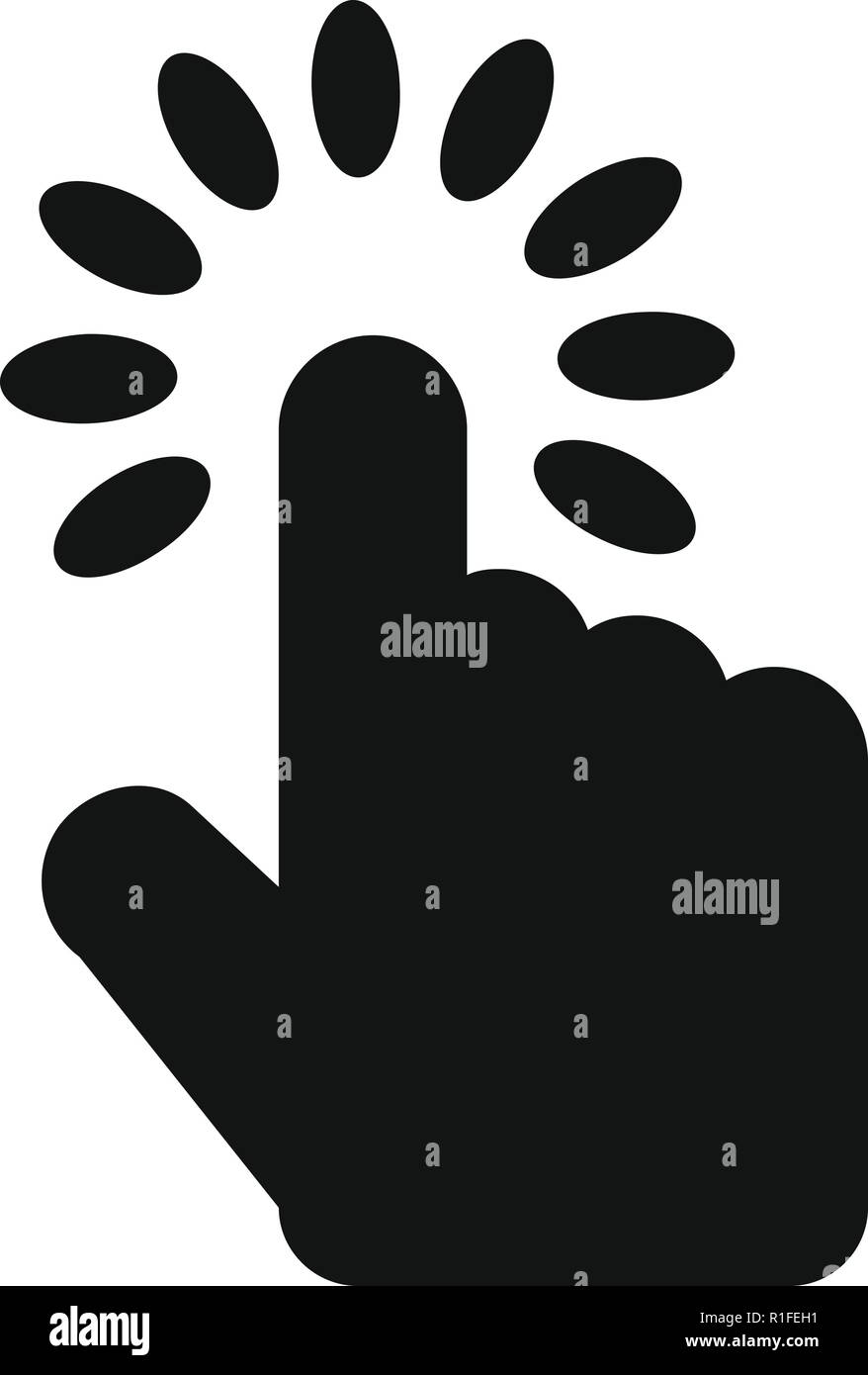 Hand cursor icon. Simple illustration of hand cursor vector icon for ...