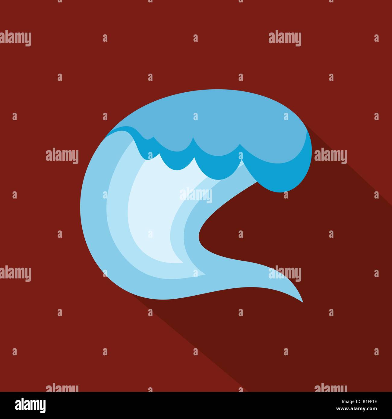 Wave surfing icon. Flat illustration of wave surfing vector icon for ...