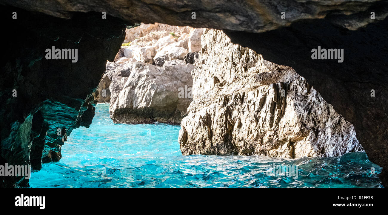 The Green Grotto (also known as The Emerald Grotto), Grotta Verde, on ...