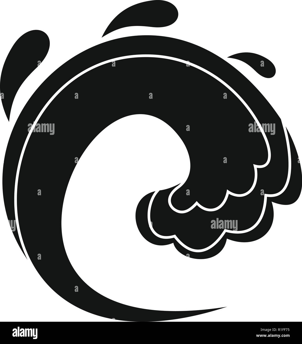 Wave water tsunami icon. Simple illustration of wave water tsunami ...