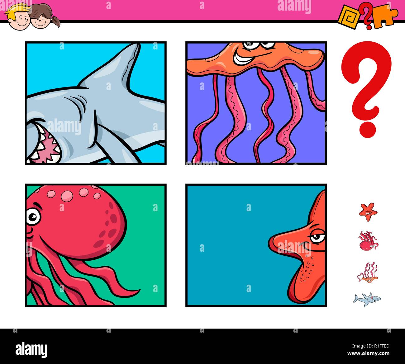 Guess animal cartoon task hi-res stock photography and images - Alamy