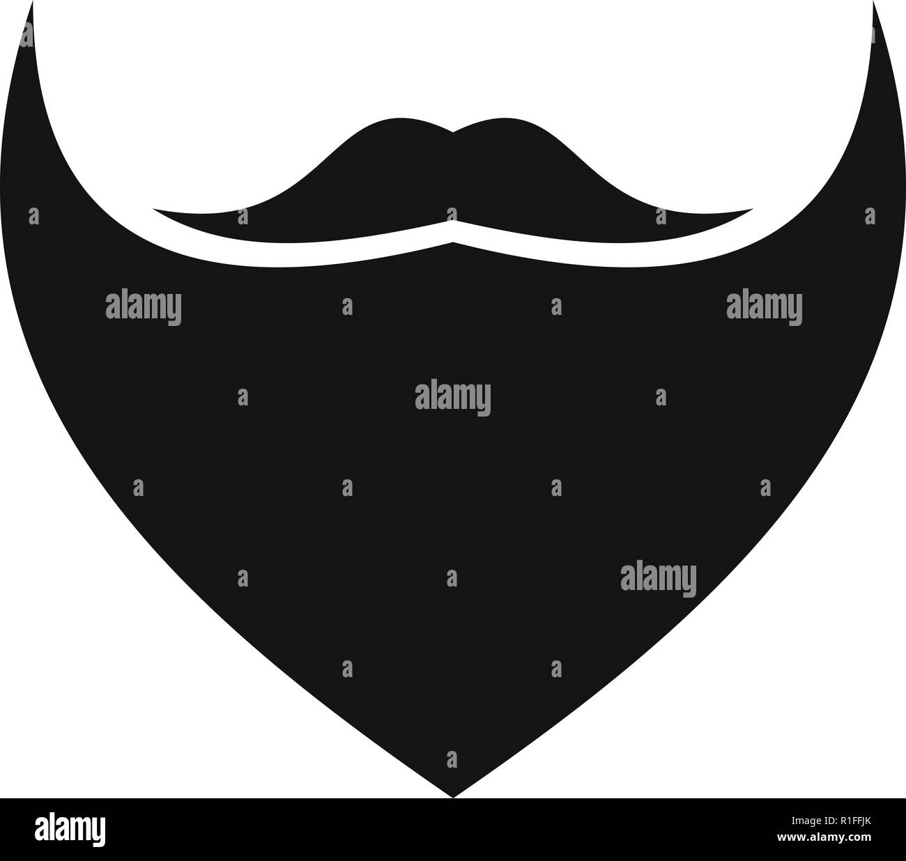 Triangular beard icon. Simple illustration of triangular beard vector ...
