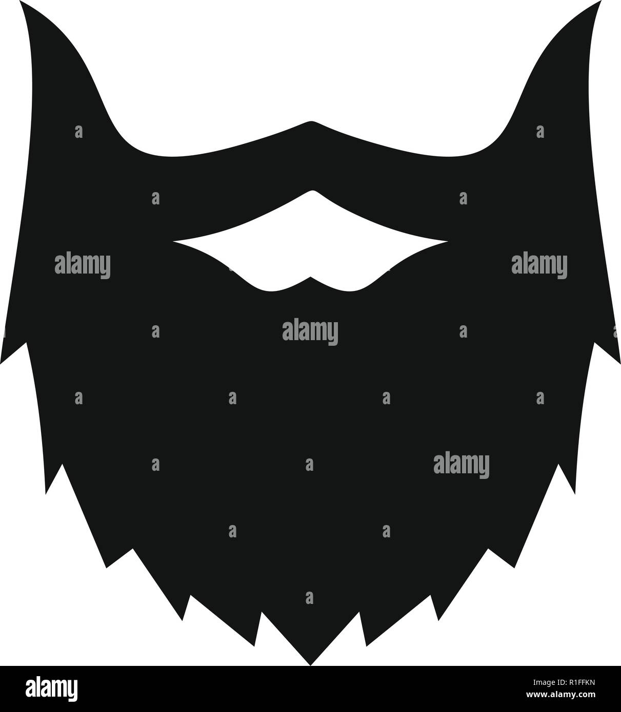 Villainous beard icon. Simple illustration of villainous beard vector ...