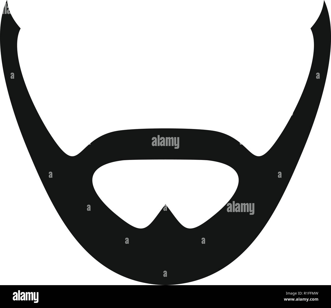 Beard and whiskers icon. Simple illustration of beard and whiskers ...