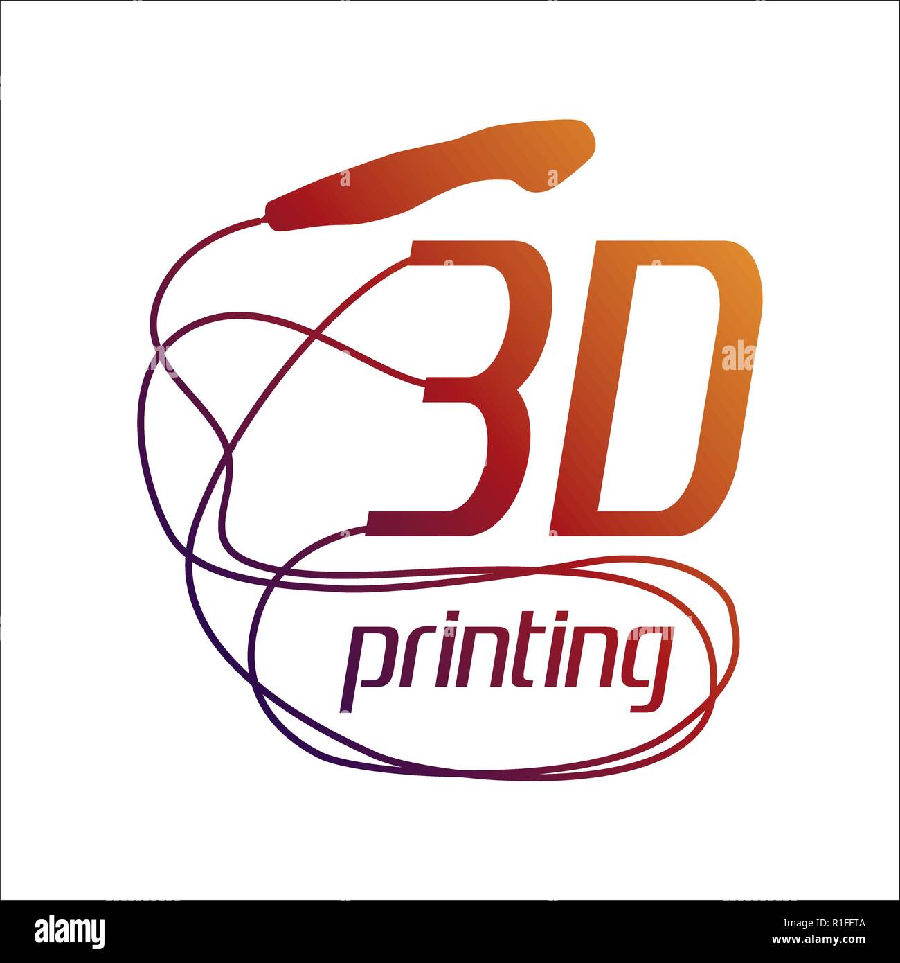 3d printer printer printing process Stock Vector Images - Alamy