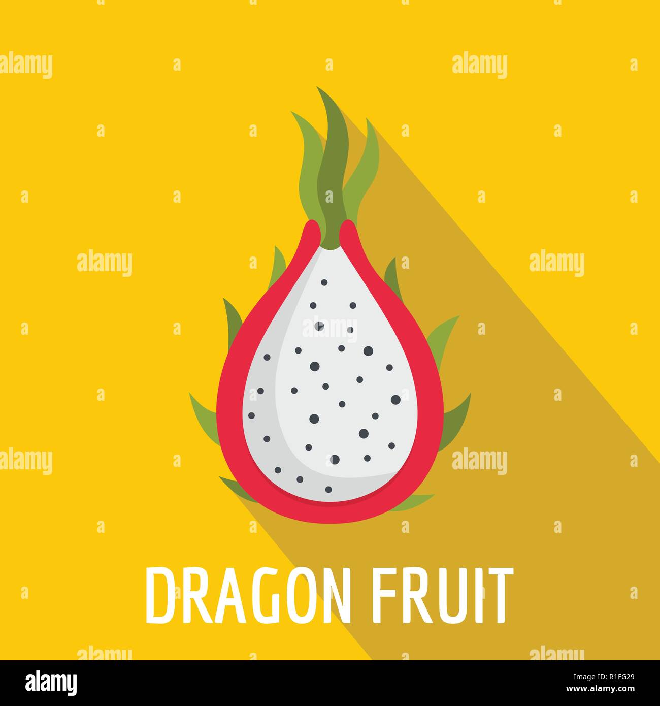 Dragon fruit icon. Flat illustration of dragon fruit vector icon for ...
