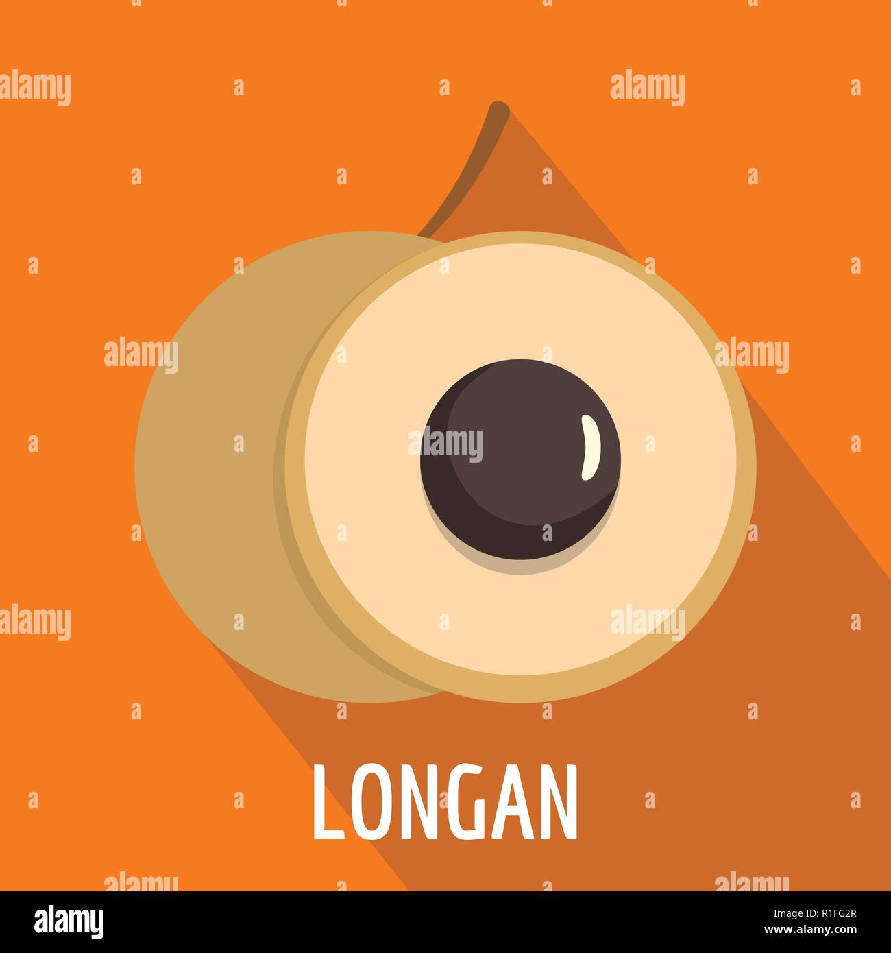 Longan icon. Flat illustration of longan vector icon for web Stock ...