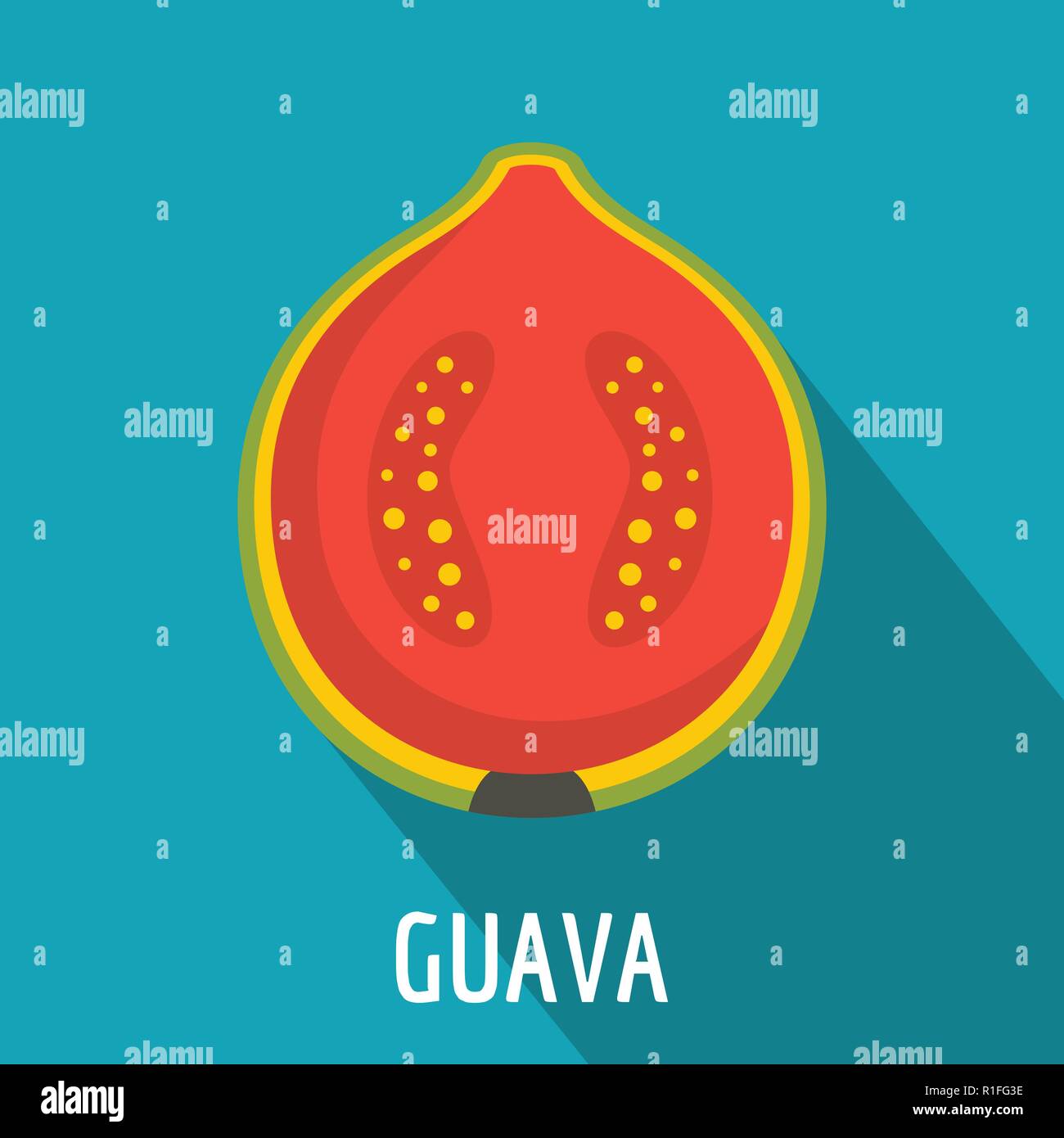 Guava icon. Flat illustration of guava vector icon for web Stock Vector ...
