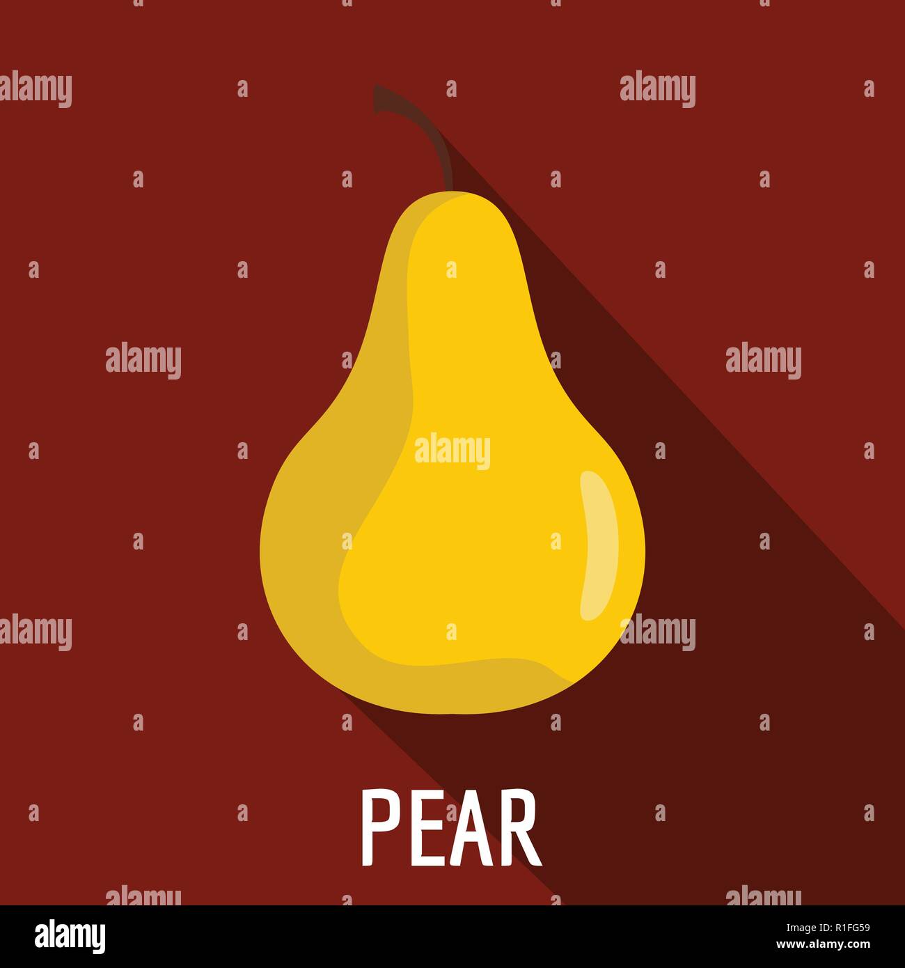 Pear icon. Flat illustration of pear vector icon for web Stock Vector ...