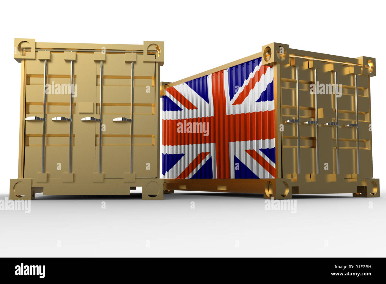 Union jack shipping container hi-res stock photography and images - Alamy