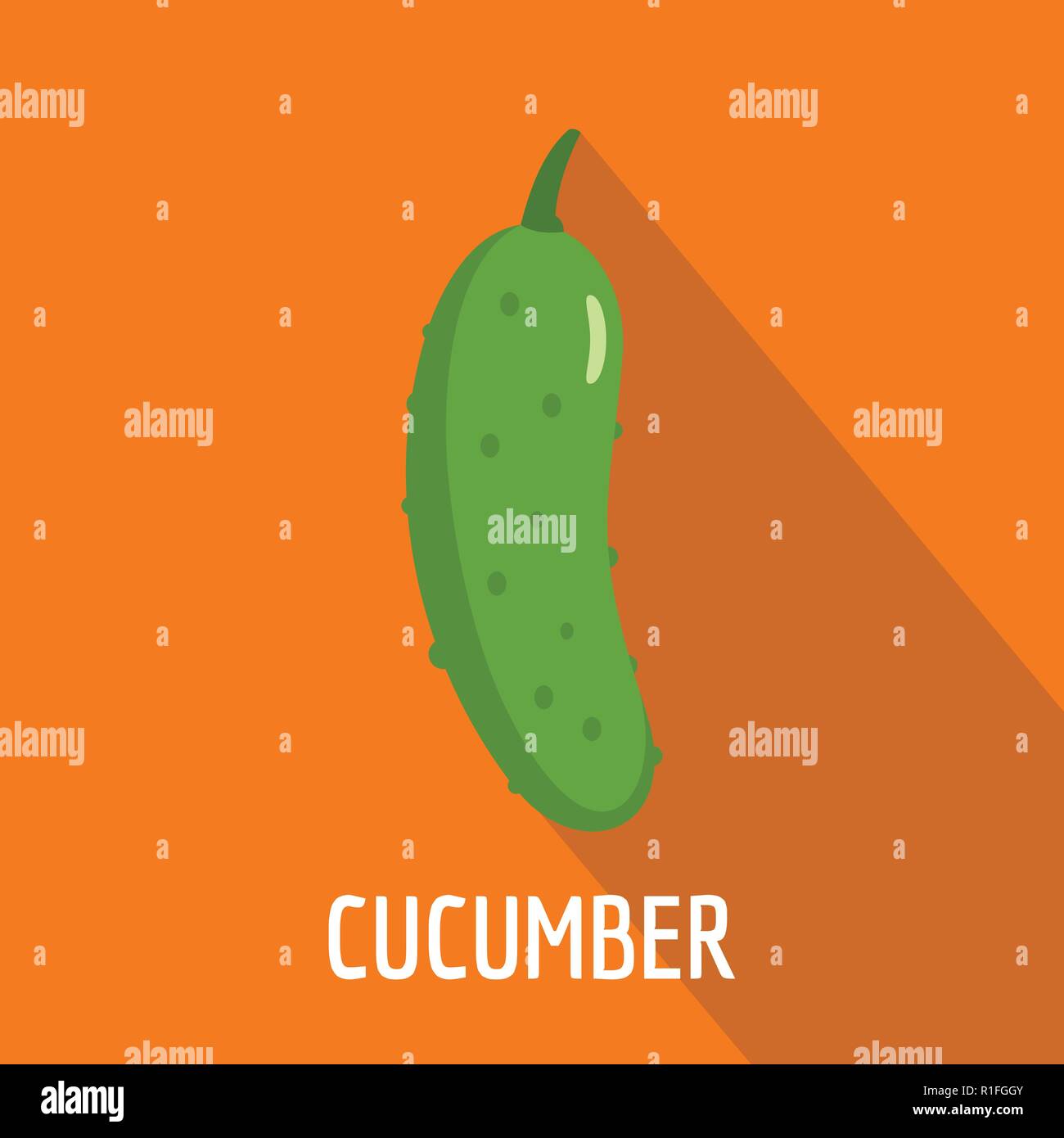 Cucumber icon. Flat illustration of cucumber vector icon for web Stock ...
