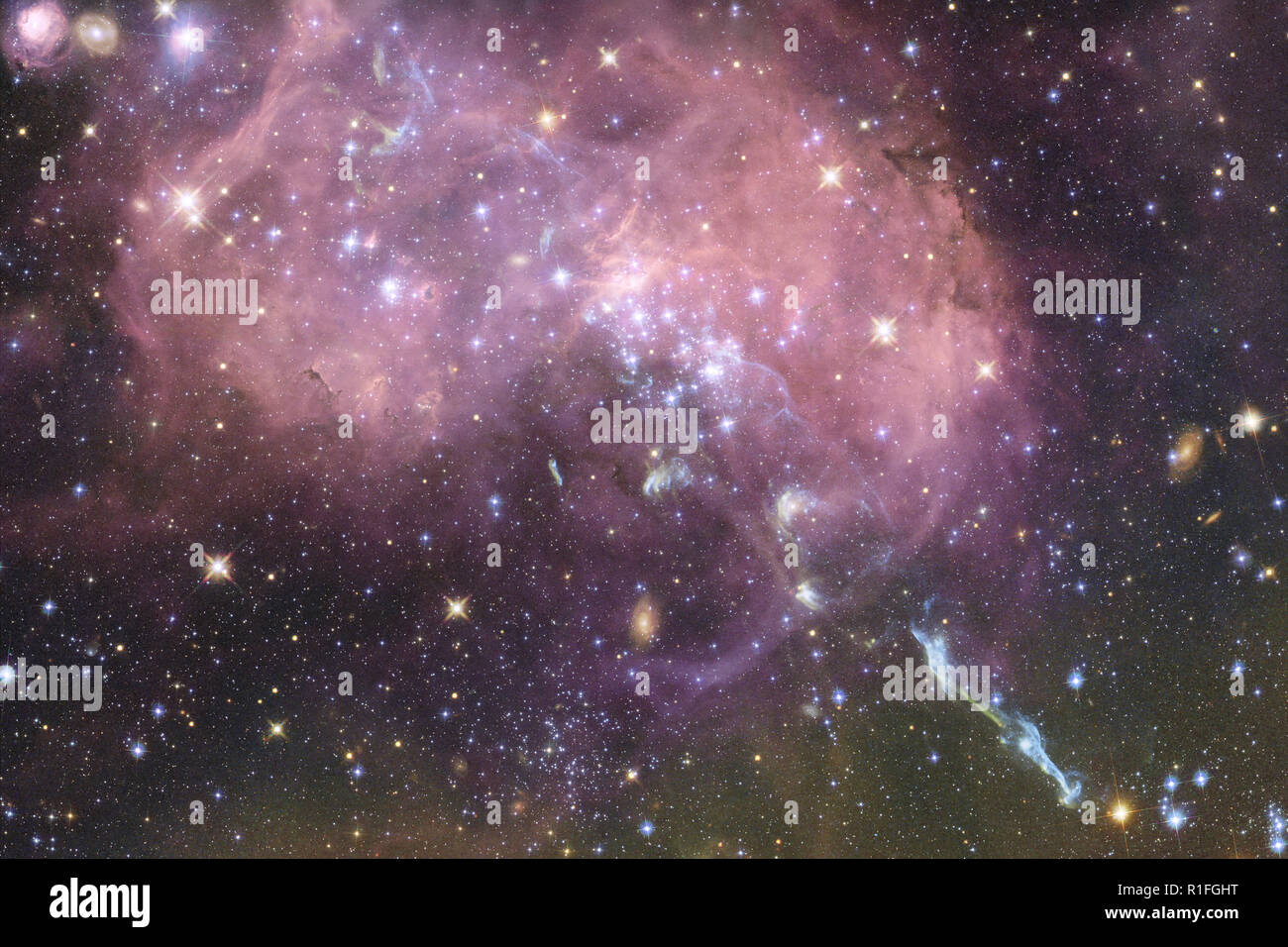 Galaxies, stars and nebulas in awesome space image. Colorful science ...