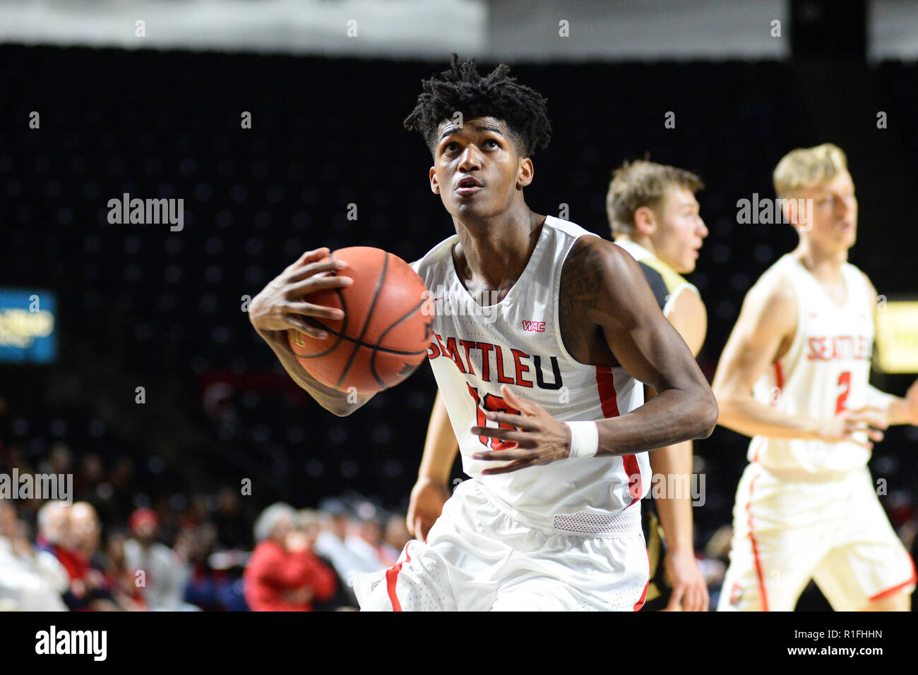 Kent, Washington, USA. 11th Nov, 2018. Seattle guard MORGAN MEANS (13 ...