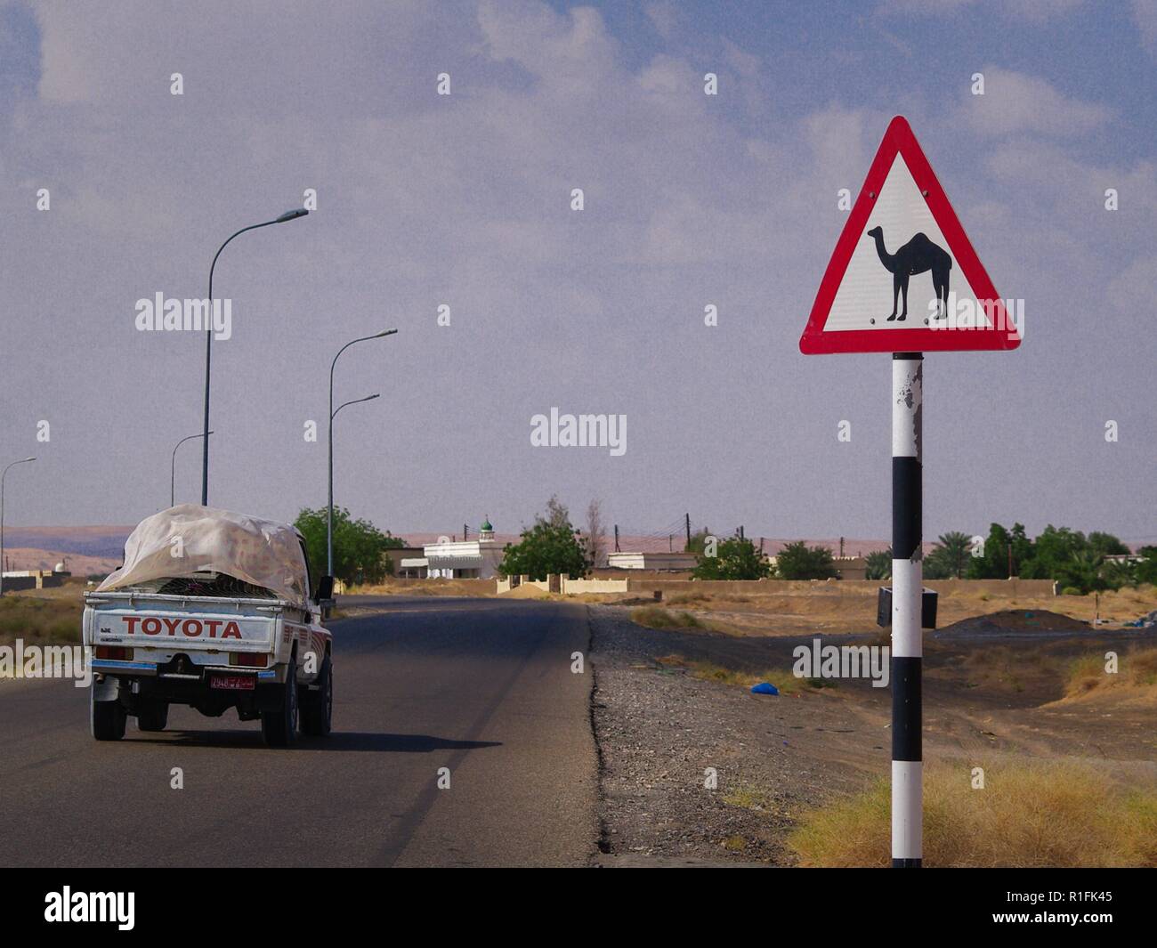 Muscat, Oman. 25th Nov, 2012. "Attention camels," it says on this ...