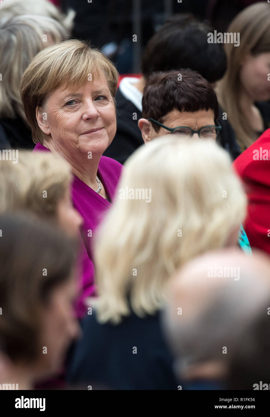Berlin, Germany. 12th Nov, 2018. Chancellor Angela Merkel (CDU) sits in ...