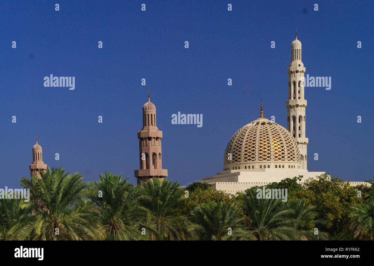 The Sultan Qaboos Grand Mosque in Muscat is the largest mosque in Oman ...