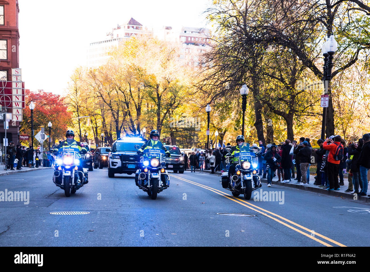 Boston, Massachusetts, USA. 11th November, 2018. Boston Police at the ...