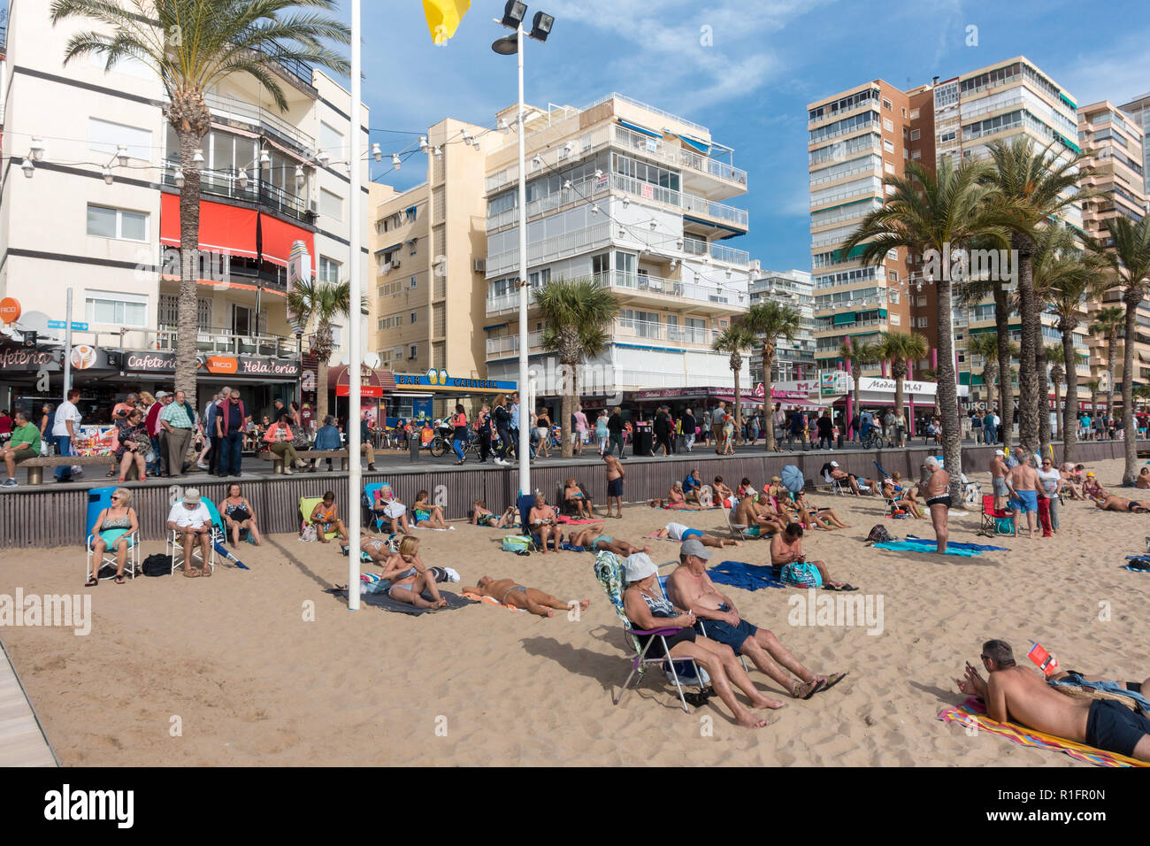 Benidorm, Costa Blanca, Spain 12th November 2018. Snow bird holiday ...