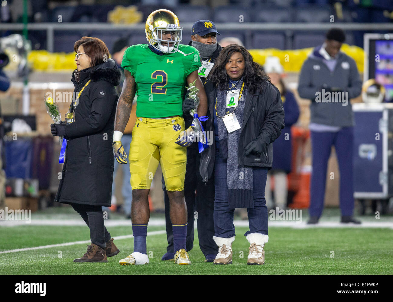 South Bend, Indiana, USA. 10th Nov, 2018. Notre Dame running back ...