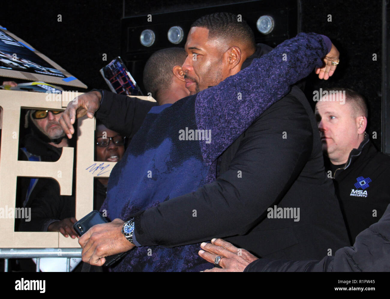 New York, NY, USA. 12th Nov, 2018. Michael B. Jordan greets Michael ...