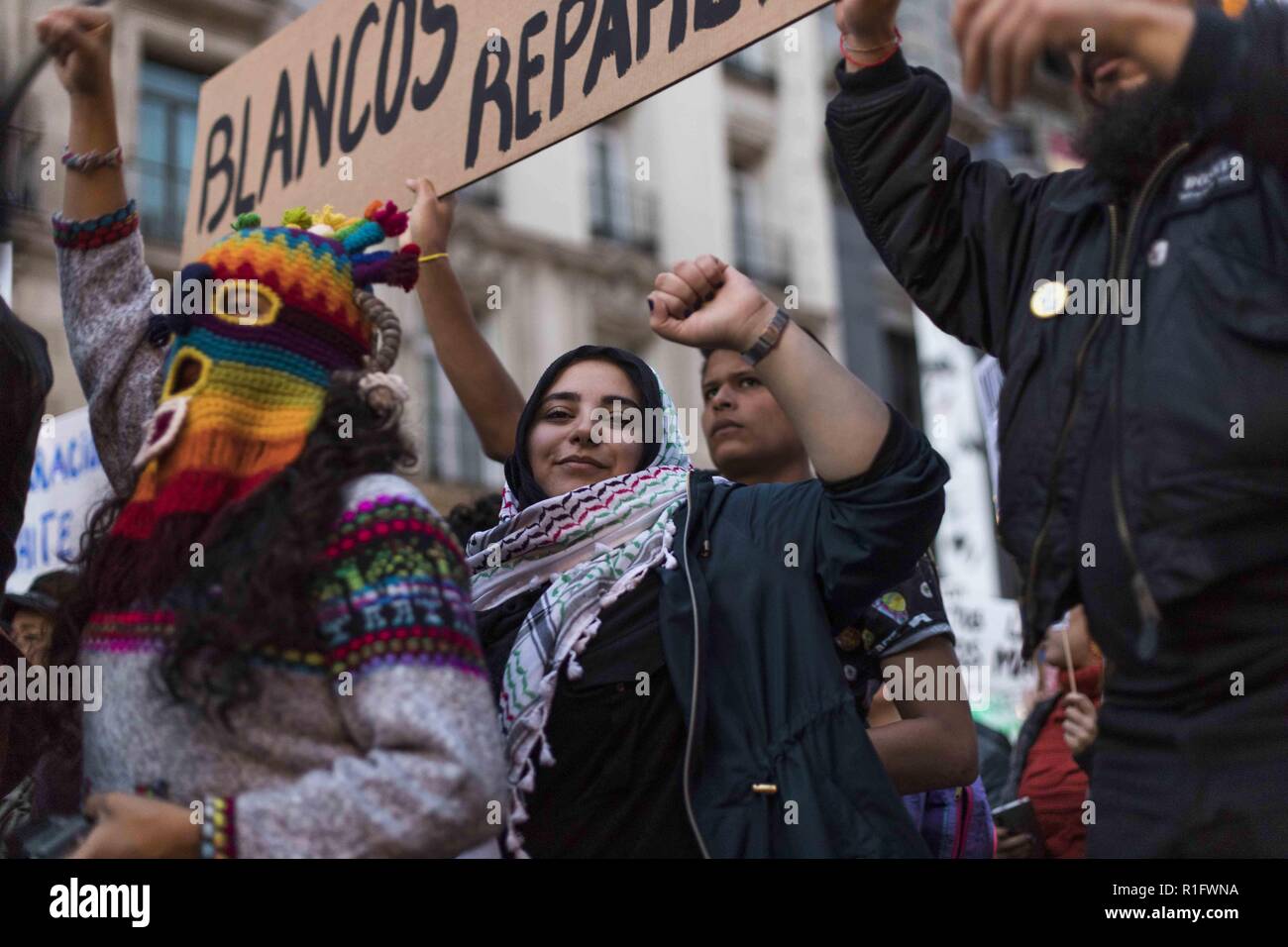 Madrid, Madrid, Spain. 11th Nov, 2018. A protester seen in an ...
