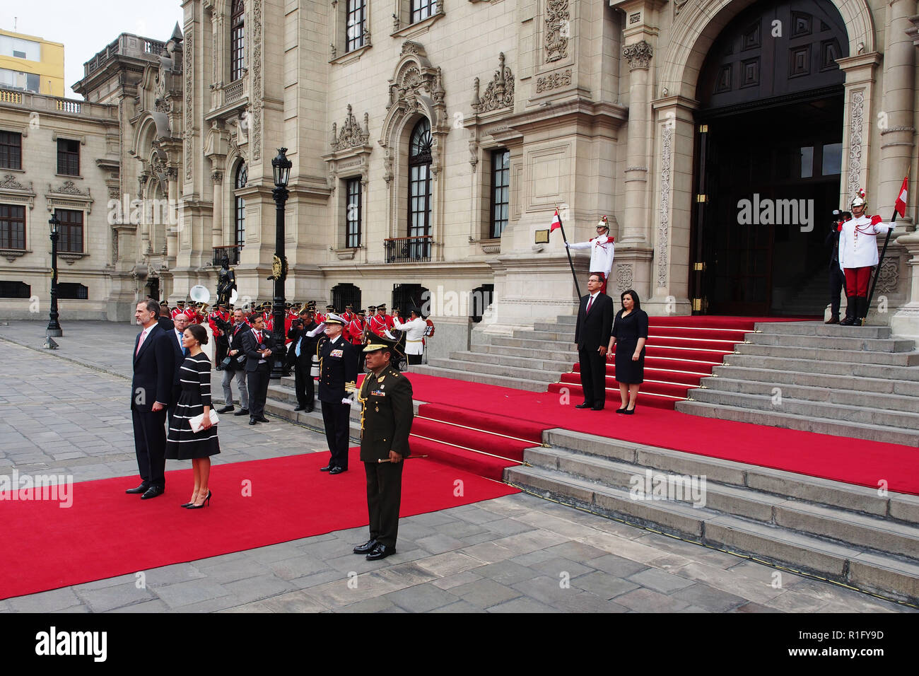 Lima, Peru. 12th Nov 2018. Their Majesties King Felipe of Spain and ...