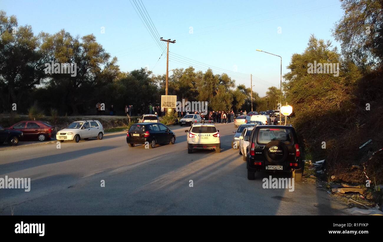 Corfu, Greece. 12th Nov 2018. Demonstration between Roda and Acharavi ...
