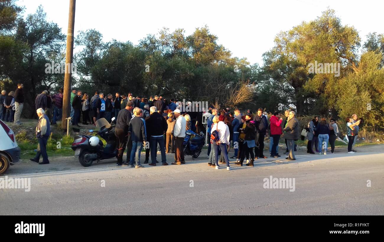 Corfu, Greece. 12th Nov 2018. Demonstration between Roda and Acharavi ...