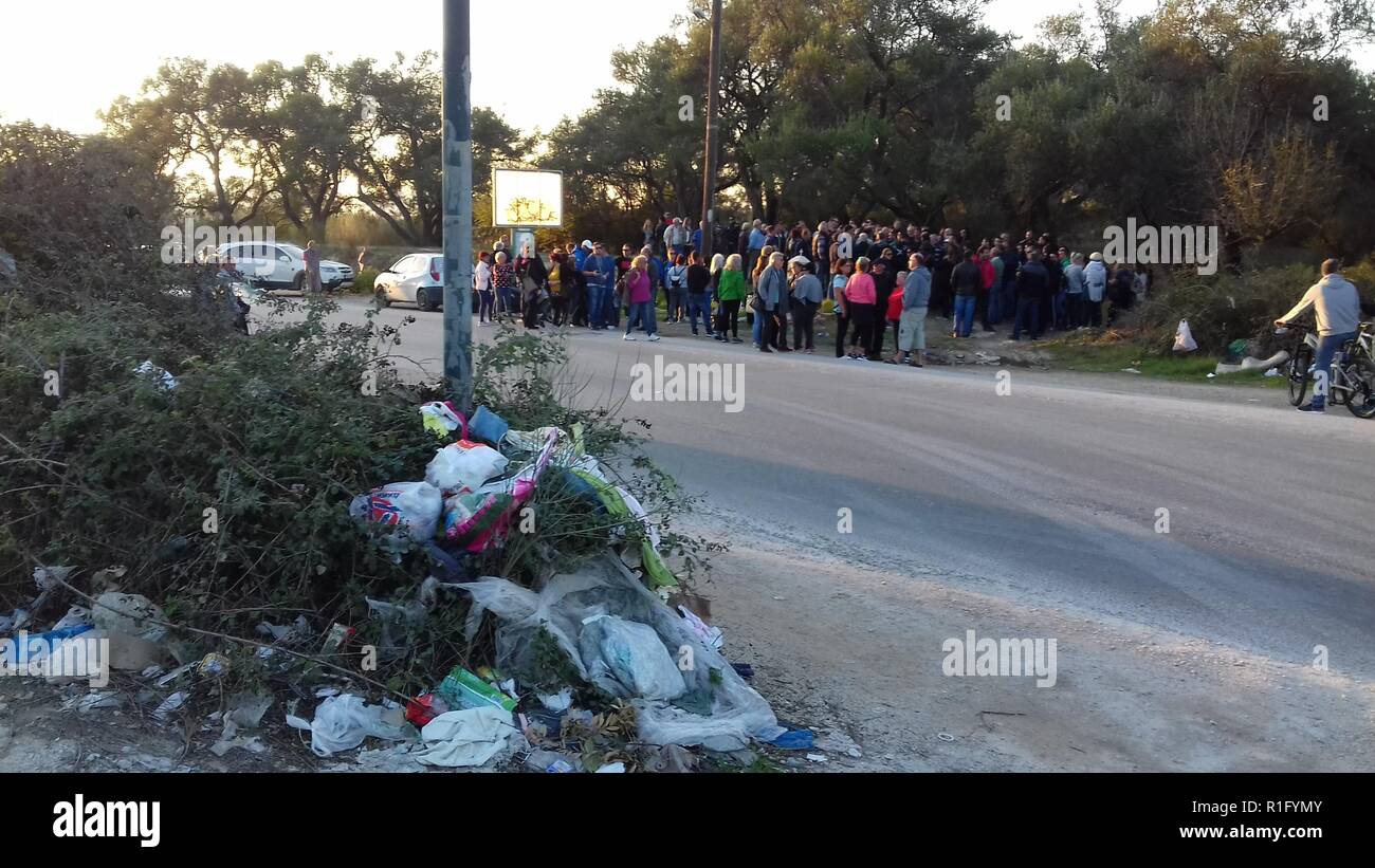 Corfu, Greece. 12th Nov 2018. Demonstration between Roda and Acharavi ...