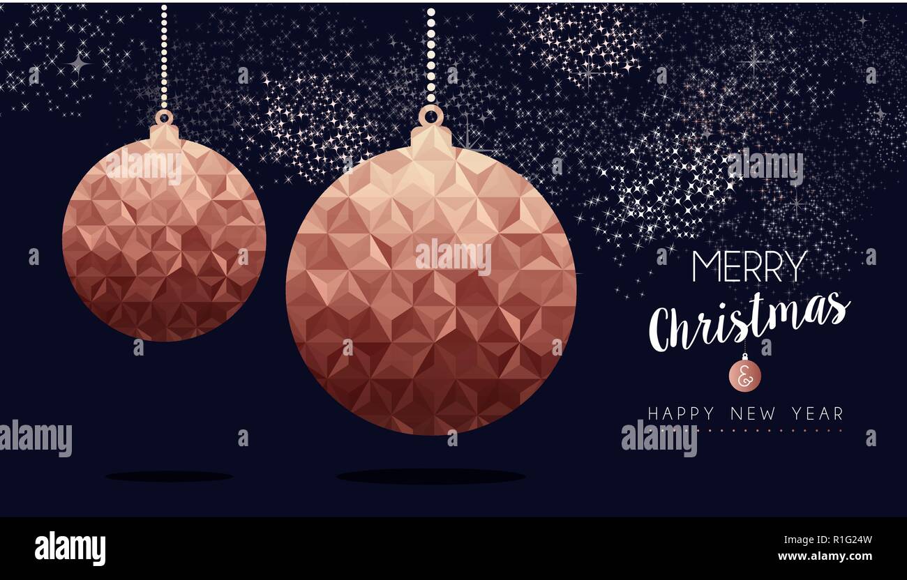 Merry christmas and happy new year fancy copper ornament. Ideal for ...