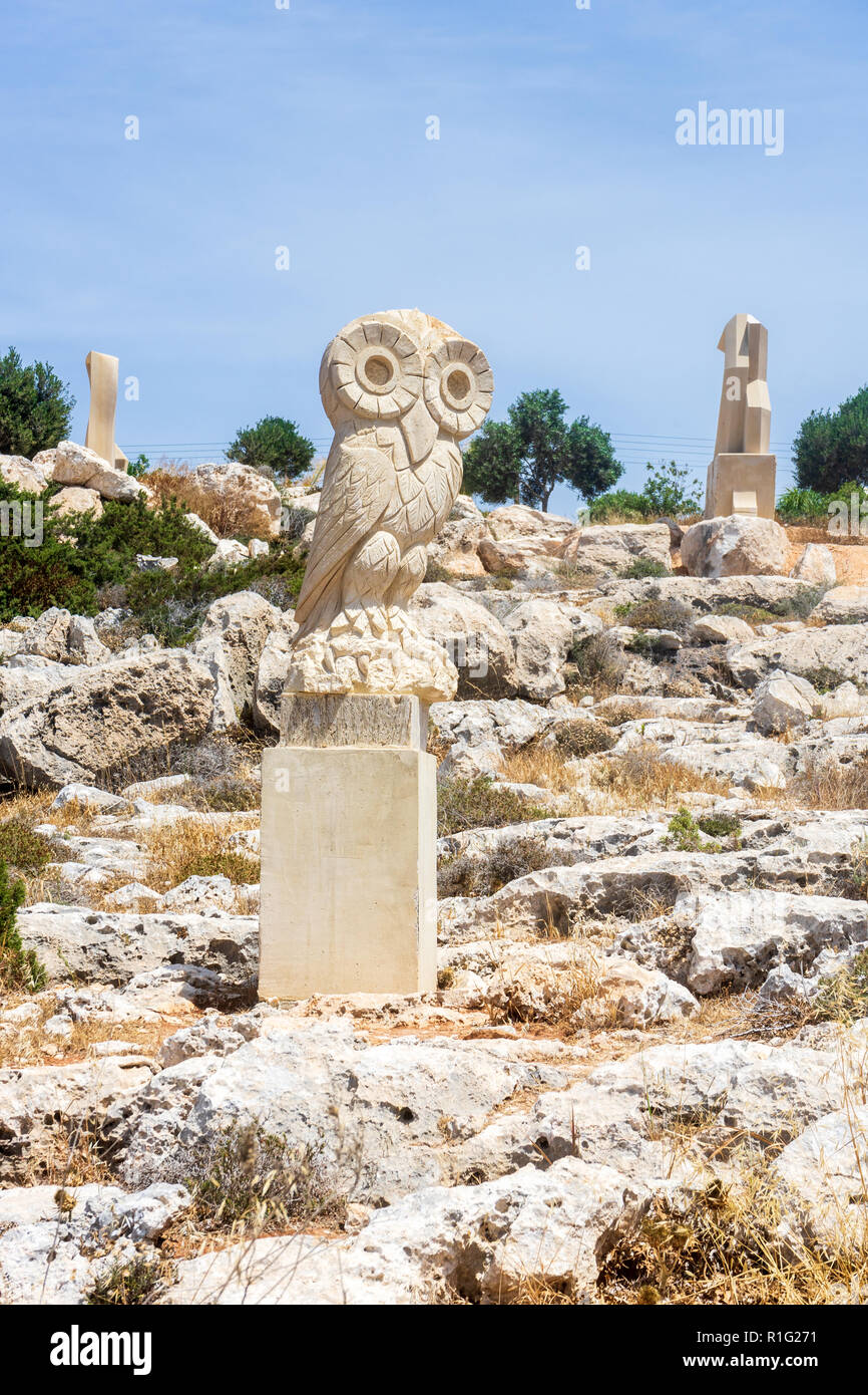 Cyprus, Ayia Napa - 9 May 2017: The park of stone sculptures on the ...