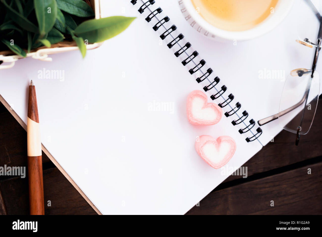 hot green tea , healthy fresh drink. copy space on white paper note ...