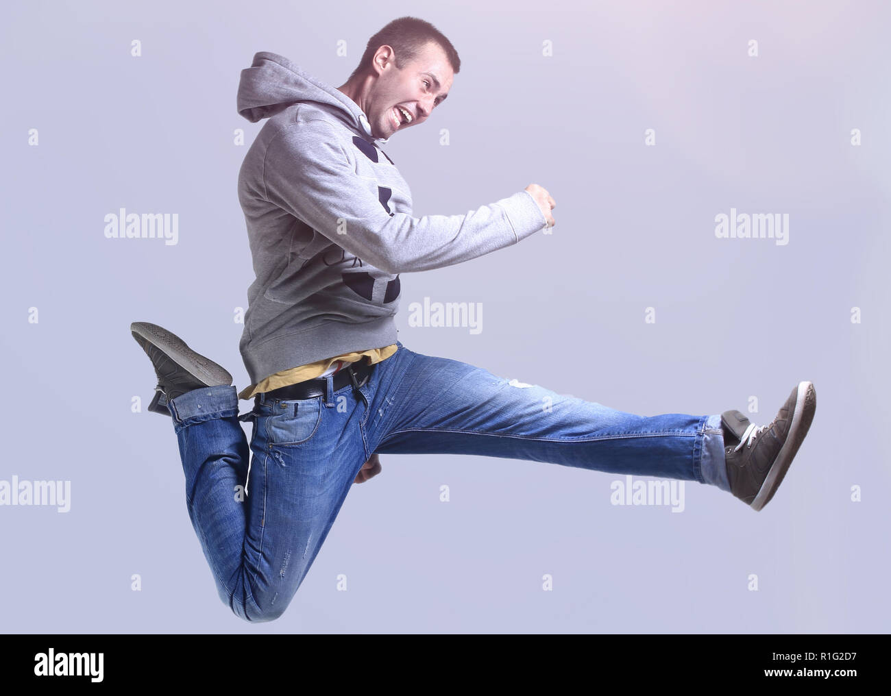 beautiful young man runs Stock Photo - Alamy