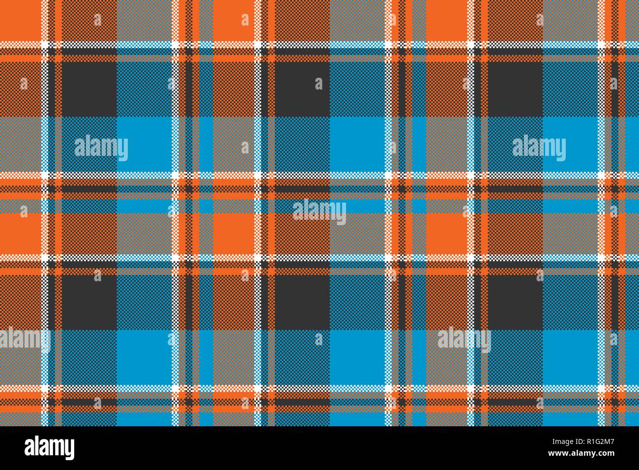 Orange blue fabric texture seamless pattern. Vector illustration Stock ...