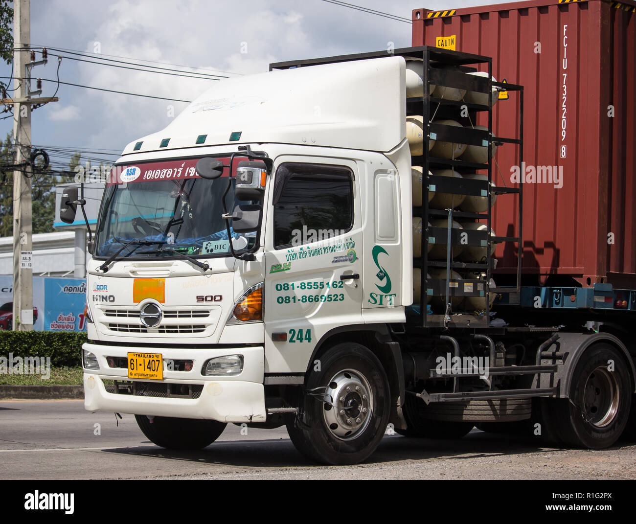 Chiangmai, Thailand - October 30 2018: Trailer Container Cargo Truck of ...